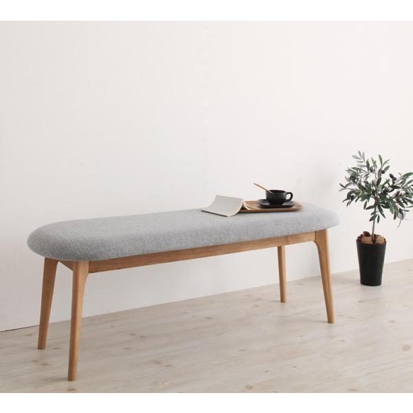 オーク材・ウォールナット材 北欧伸縮式ダイニングシリーズ 【Jole】ジョール ベンチ単品 ブラウン 【座面色】ダークグレー　　