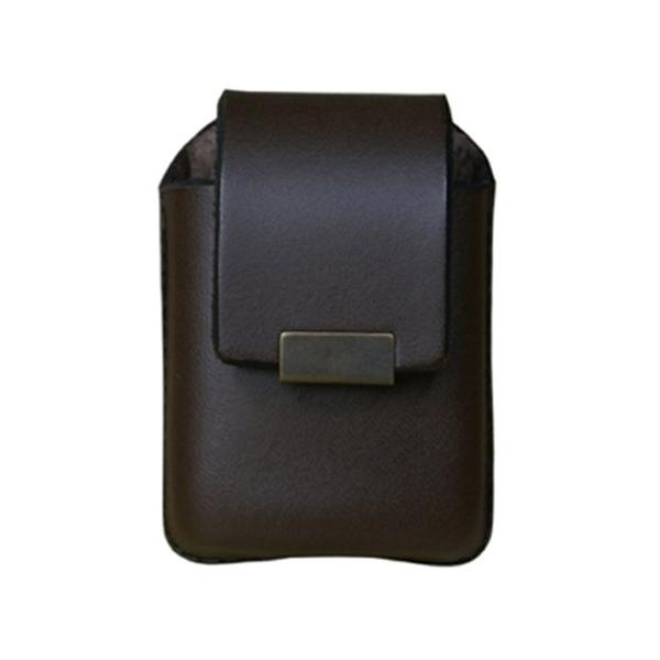 本革製のライターケース。　無理なく通るベルト幅は約35mmまで　(ベルト通しはボタン留めでなく、固定されています) 　●日本製　●サイズ:(約)66×45×35mm　●本体重量:(約)20g　　