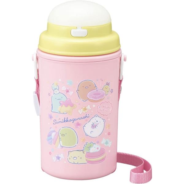 大人気のすみっコぐらしが大集合したウォーターボトル♪　・断熱材入りで保冷力アップ　・ストローを外して洗える清潔設計　・広口で洗いやすい　・サイドに溝があるので待ちやすい　・ストローの先がやわらかいので最後まで飲める　　【商品仕様】　サイズ：...