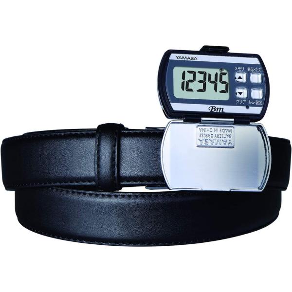 【商品名：山佐時計計器 バックル万歩計】　・バックルに内蔵された万歩計。外れたり落としたりする心配がない。 　・歩数・歩行距離・消費カロリー・歩行時間・時刻を表示。14日分のメモリー機能付き。 　・計測を止めることができる一時停止(ポーズ)...