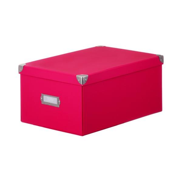 ●18.0cm×27.0cm×38.0cmビスなどを使わず簡単に組み立てることが出来る、PPラミネート紙製の収納ボックスです。こちらのLサイズは、A4サイズの用紙や大きめの女性誌などを収納可能です。箱の内側はかわいいドット柄になっています。...