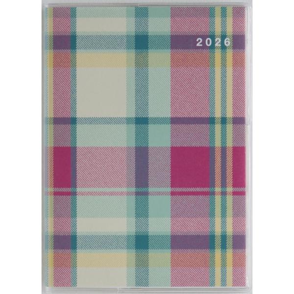 毎年異なるチェック柄、2026年度版はどれにする？　　定番のチェック柄から、トレンドカラーを取り入れたチェック柄まで多彩なラインナップ。片手サイズのコンパクトさは持ち歩くのにも邪魔になりません。　　【月間予定表】月全体の予定が把握しやすいブ...