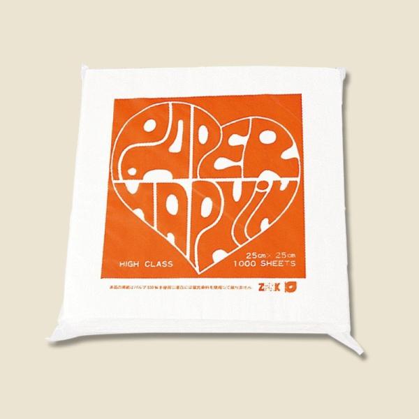 食事シーンに欠かせない定番のナプキンです。1000枚/ポリ入　　型番：004710000　サイズ：250×250mm　材質：バージンパルプ100％　　[ 四つ折ナプキン ]　