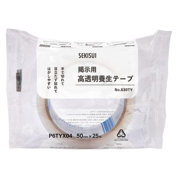 【商品説明】　○透明度を追求したはがしやすい屋内掲示用テープ　・目立たず貼れてはがせるテープ。　・手で切れて、繊維が出ない。　・油性ペンでの文字書き可能　　【詳細】　・テープ幅：50mm　・幅(mm)：50　・テープ長さ：25m　・厚さ：0...