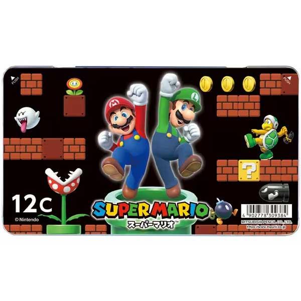 【商品説明】　○映画も大ヒットした人気抜群のマリオの色鉛筆12色。　マリオとルイージがメインのデザイン。　新学期に最適な色鉛筆12色セットです。　　【詳細】　●パッケージサイズ：約W11×D1×H19cm　●重量：159g　●色数：12色