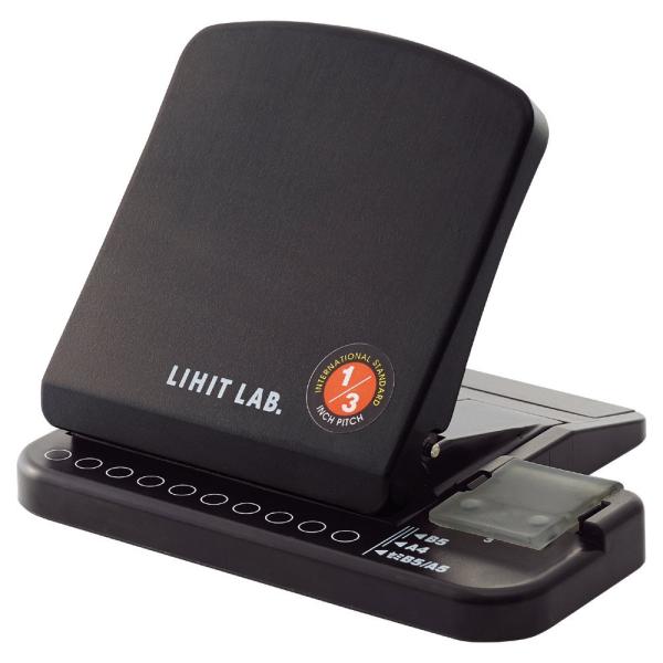 ツイストリング・ノートと同じ国際基準のリングノートピッチ(8.47mm)の穴があけられる。※JIS規格ピッチには対応しておりません。ツイストリング・ノートをパワーアップ!データ・メモ・時刻表・地図等色々な書類もこのパンチで穴をあけてツイスト...