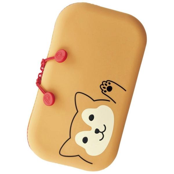 やわらかく手触りのよいシリコン製の小物入れ。　Wファスナーで開けやすく、ペンケースやコスメポーチに最適　かわいい動物柄のデザイン。　シリコン製なので汚れても水洗い可能。　　【開口部】Wファスナー　【デザイン柄】シバイヌ　【シリーズ】全6種類...