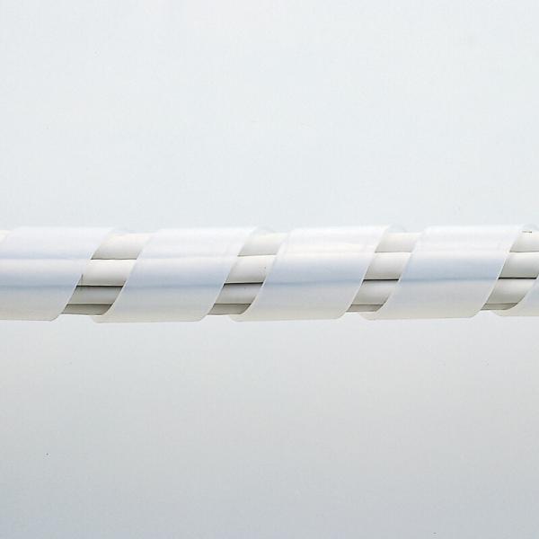 【商品説明】　巻き付けるだけで、ケーブルすっきり。スパイラルタイプのケーブルタイ。内寸20mm・長さ2m、ホワイト。　　●ハサミやカッターナイフで必要な長さに簡単に切ることができます。　●スパイラル状になっているため、ケーブル両端を必要な位...