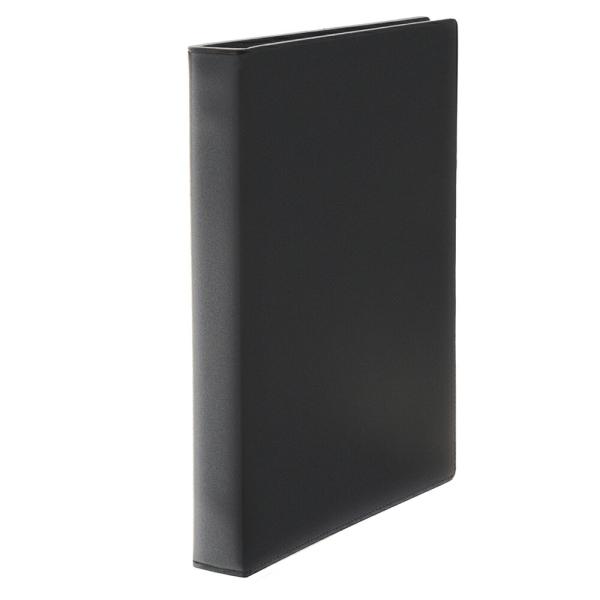 ビジネスシーンで映える手に馴染む本革調　　【商品説明】　○耐久性に優れた金属製で、開閉しやすい立ててこ式綴じ具。　○筆記の邪魔にならないフラット構造の大ポケットやカードポケット付き　○ポケットリーフも綴じれる大き目の表紙　　【仕様】　・材質...