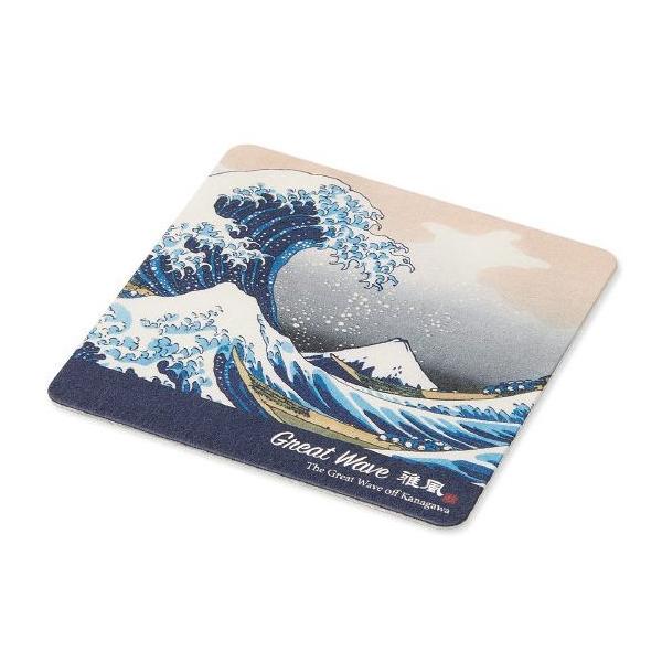 【商品説明】　日本の浮世絵師「葛飾北斎」の代表作がデザインされた紙製コースター。　●葛飾北斎の有名な浮世絵をあしらったデザイン。迫力満点に描かれた 「富嶽三十六景　神奈川沖浪裏（グレートウェーブ）」 が印象的。　●インバウンドのお土産として...