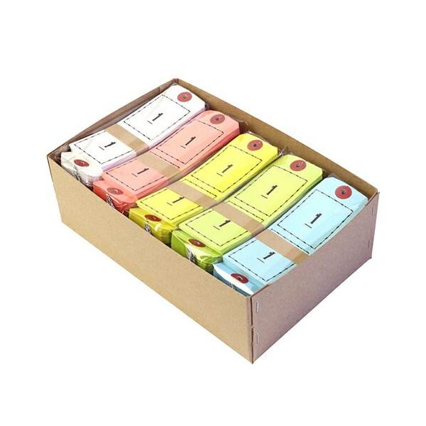【商品説明】　○イベントや式典、ホテルや旅館等の手荷物預かり時の荷物整理に適したクローク荷札です。　○針金付きの為、あらゆる物に取り付けられます。　○ミシン目加工がしてあり、上下で切り取る事ができます。　○10色1セットで各色1番から100...