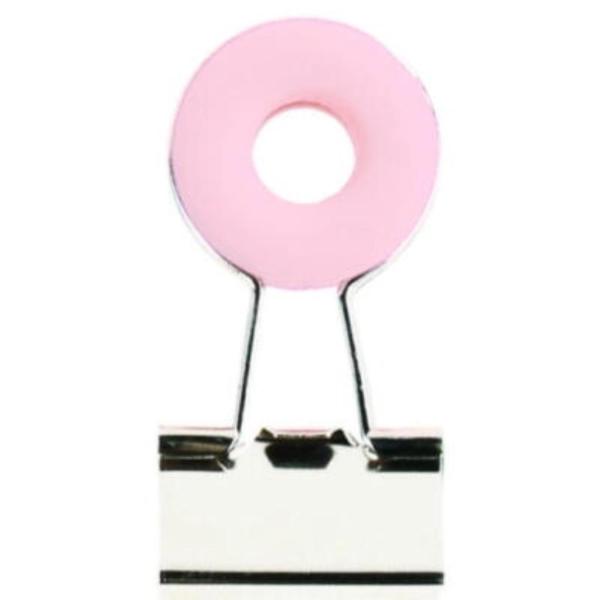 ●持ち手が丸いドーナツ型で、可愛く使えるファンシークリップ。●本体寸法：65x32x15mm ●A4コピー用紙綴じ枚数約９０枚鉄線 ●スチール・ハガネ線・ABS樹脂メーカー:ベロス