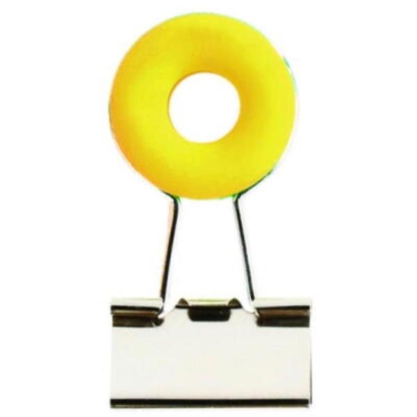 ●持ち手が丸いドーナツ型で、可愛く使えるファンシークリップ。●本体寸法：65x32x15mm ●A4コピー用紙綴じ枚数約９０枚鉄線 ●スチール・ハガネ線・ABS樹脂メーカー:ベロス