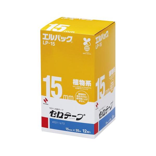 ●幅15mm×35m巻●12巻入(1巻ずつピロー包装)●静電気の発生が少なく、髪を吸い上げにくい●テープ厚：0.05mm●基材：セロハン/粘着剤：ゴム系テープ厚：0.053mm。巻芯：古紙使用。寸法(巾×長)：15mm×35m