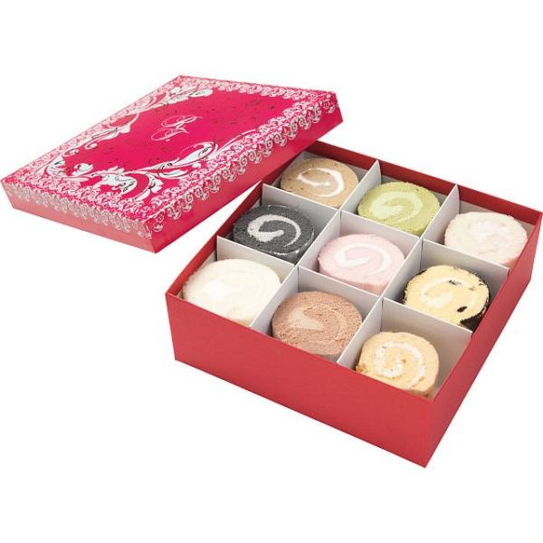 【商品内容】●ロールケーキ（プレーン・チョコ・黒ごま・抹茶・苺・フランボワーズ・マンゴー・マロン・紅茶）×各１　【箱サイズ】19.8×19.8×6.7cm　【箱入重量】653g　【宅配区分】冷凍　【賞味期間】30日　【アレルゲン】卵 乳成分...