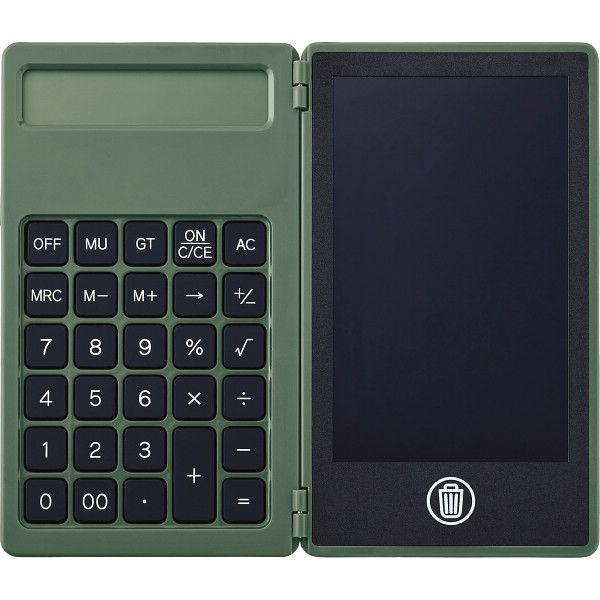 人気の電子メモに便利な電卓がセット。折りたたんで持ち運べるため傷みにくいです　　【商品内容】●専用タッチペン×１・ボタン電池×２（モニター用）　【商品サイズ】●約１３×７．７×１．５ｃｍ　【材質】●ＡＢＳ樹脂・シリコーンゴム　【原産国】中国...