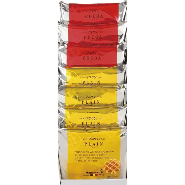 ベルギー産パールシュガーを始め厳選した食材を使って焼き上げ、マネケンならではの独特の食感と風味に仕上げました。ちょっとしたプレゼントや手土産に最適です。　　【セット内容】プレーンワッフル×4、ココアワッフル×3　【箱サイズ】30×11×8c...