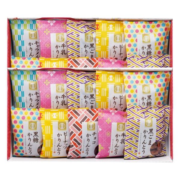 サクサクッとした食感に仕上げたハチミツ入り黒糖かりんとう、ピーナッツの香ばしさと甘みが調和したピーナッツかりんとう、牛乳を生地に練り込んだ牛乳かりんとう、香ばしい黒ごまで仕上げた黒ごまかりんとう、チョコレートを生地にたっぷりとねりこみカリっ...