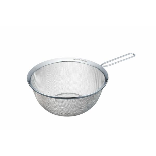 パンチングよりも水切れの良いメッシュを採用。あらゆる食材に対応。<br>スーパーリング採用で、見た目も美しく、衛生的。<br>指をきずつける心配もなく、安心。<br><br>●φ0.47mm ...