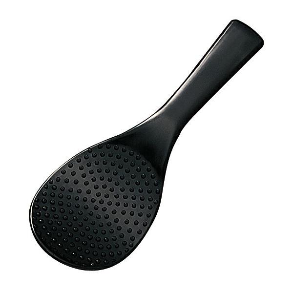 ご飯がくっつきにくいデコボコしゃもじ。　すべりが良い、シリコン配合。清潔で安心、抗菌加工。くっつきにくい、凸凹効果。　　商品サイズ:189×69mm　商品重量:24g　材質:ポリプロピレン樹脂　食器洗浄機:可　電子レンジ:不可　