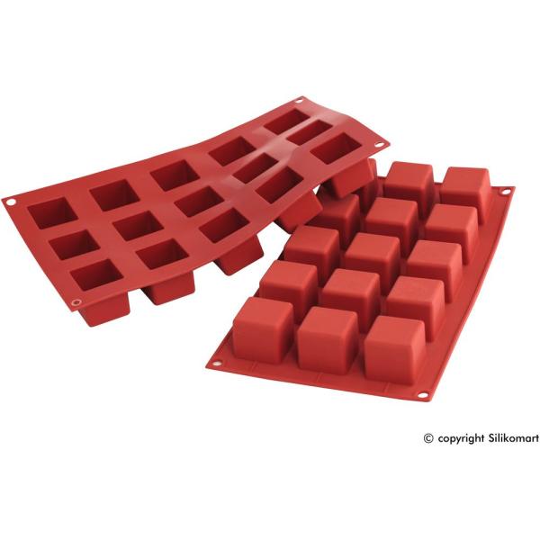 ●出来上がり寸法：35x35xH35　　材質：シリコン　縦×横mm：175×325　生産地：イタリア　[ ケーキ型 マドレーヌ型 シリコマートシリーズ ]