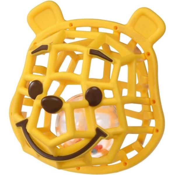 網目形状で、赤ちゃんがつかみやすい♪やわらかいくまのプーさんのガラガラです。　　・くまのプーさんのにっこりしたお顔が赤ちゃんの興味を引き付けます。　・透明ボールの中にはビーズが入っていますので、振ると楽しい音がします。　・網目形状なので、赤...