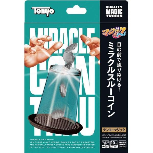 目の前で通りぬける！　　物体が物体を通り抜けるマジックはとても強い印象を相手にあたえるので、多くのマジシャンが演じてきました。　特にその中でも、日常の品物を使ったものはより不思議な驚きを作り出します。　このミラクルスルーコインは普通のコップ...