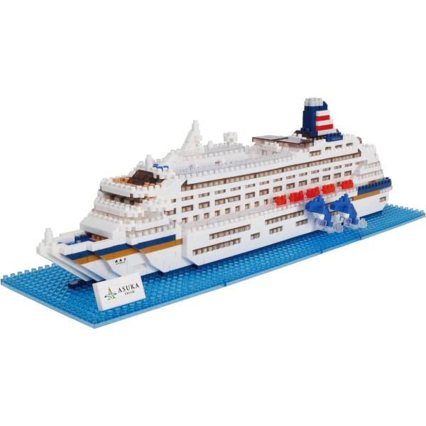 本物との出会いと感動を愉しむ、日本を代表する客船「飛鳥II」が登場！！■飛鳥IIの航海士・機関士が監修を行い、船体の細部まで精巧に再現。　ナノブロックで作り上げる船体美をお楽しみください。■航海を一緒に楽しむ二匹のイルカ、船体＆ネームプレー...