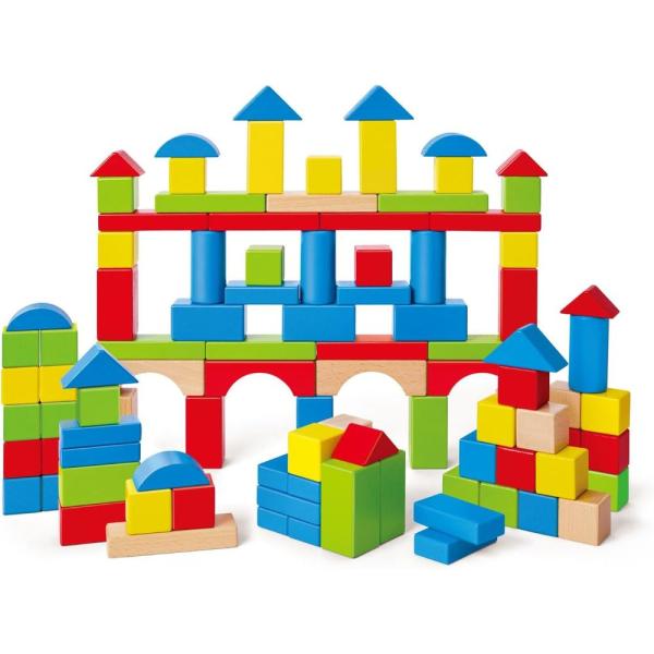 はじめてのつみきにぴったり!天然木でできたカラフルなつみきセット!　●たっぷり遊べるカラフルなつみきが100ピース入り。●つみきを積んだり崩したり、好きな形を作って遊んでみよう!　●成長するにつれて「にぎる」「並べる」「積み上げる」「形をつ...