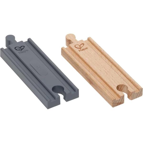 電車が通るたびに機関車の音が鳴る不思議なレールと木製直線レールのセット！●ハペのレールシリーズと組み合わせて遊んでみよう！●楽しいサウンドで想像力が刺激され、電車遊びの世界が大きく広がります。　CR2032電池1個使用(テスト用電池付き)。...