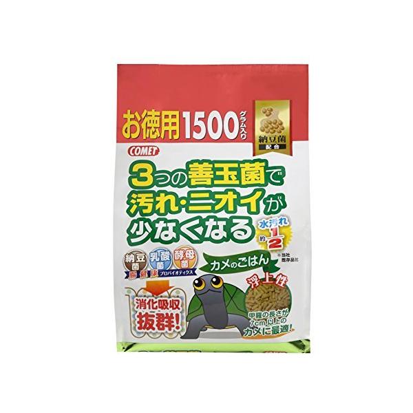 納豆菌に加え、新たに乳酸菌と酵母菌を配合。この3つの善玉菌の力でカメの腸内細菌のバランスを整え、水の汚れや嫌なニオイを減らします。健康に育つバランスフードです。　　【原材料】フィッシュミール、小麦粉、大豆ミール、オキアミミール、フィッシュオ...