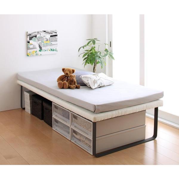 【組立設置料込み】組立簡単！すのこ構造 省スペース スライド収納親子ベッド 【Bene＆Chic】ベーネ＆チック 親ベッド単品（子ベッドなし） 【薄型軽量ポケットコイルマットレス付き】 シングル