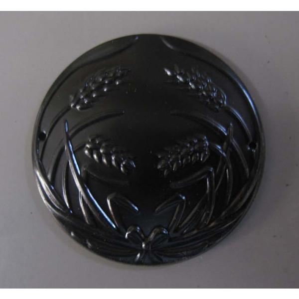 ★商品代金下の赤枠内の送料無料は本土のみです★お届けは基本普通郵便での発送です。★代引きご希望のお客様は送料５5０円に変更させて頂きますのでご了承ください。●直径　　45mm●材質　　真鍮板（0.5mm）●色　　　時代色●付属品　釘●製造　　日本