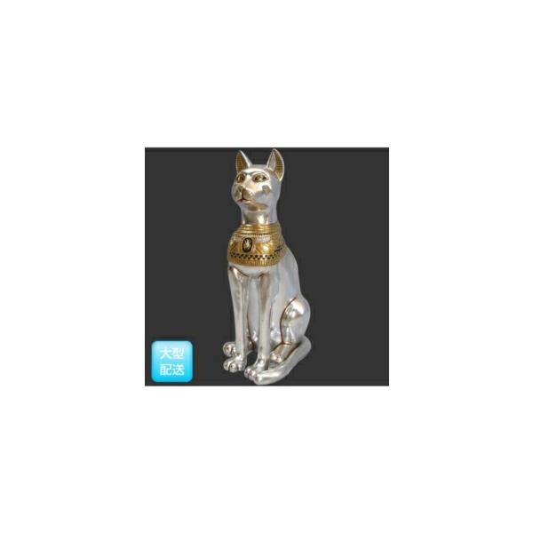 送料無料【ＦＲＰ】猫の女神。実物と見間違うほど、精巧に作られた動物オブジェ。