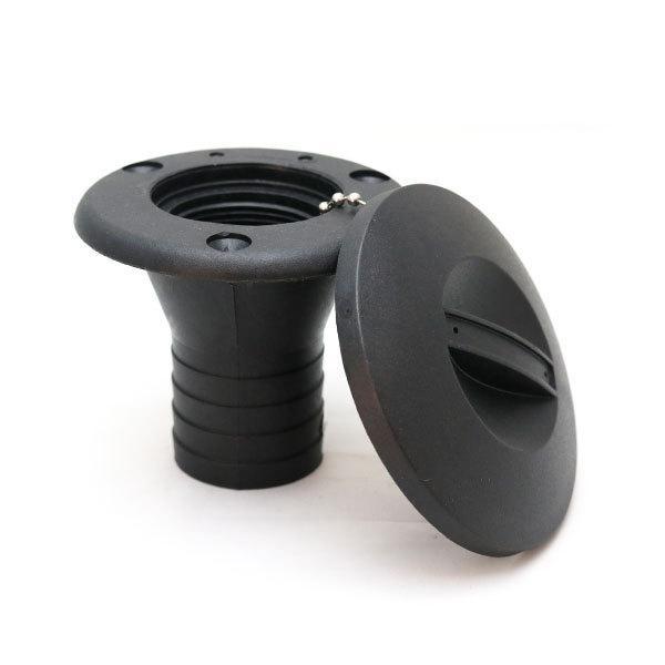 商品コード：2002011-1/2インチ(38mm)ホースに適合するデッキフィルです。取外し可能なキャップが取り付けられており、紛失防止のチェーンで繋がれております。給油口(ガソリン、ディーゼル)、給水口などに使用出来ます。また、ライブウェ...