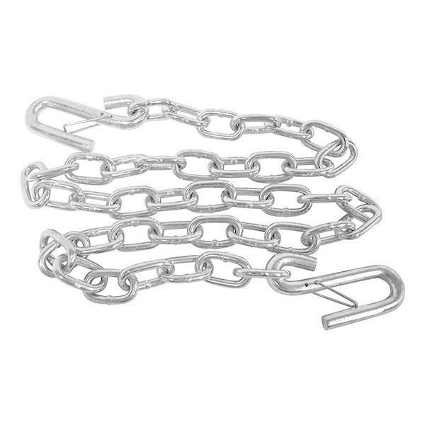 商品コード：2101176.8mm径のトレーラー用セーフティーチェーンです。両端にS字フックが付いているタイプです。(チェーンキーパー標準装備)◆全長：1470mm◆耐荷重：3500ポンド(1575kg)ボートトレーラー パーツ