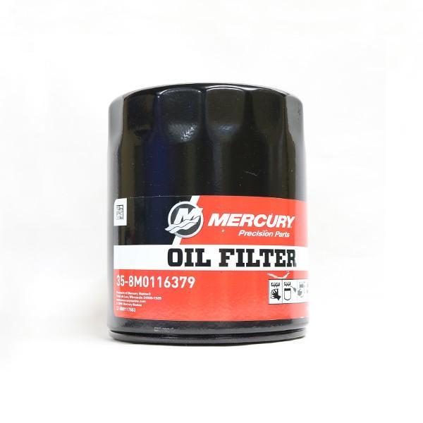 商品コード：35-8M0116379MERCURY純正オイルフィルター(マークルーザーガソリンエンジンモデル用)です。下記の番号が表示されているフィルターは互換性があります。 ・35-802886T ・35-802886Q◆適合モデル: 2...