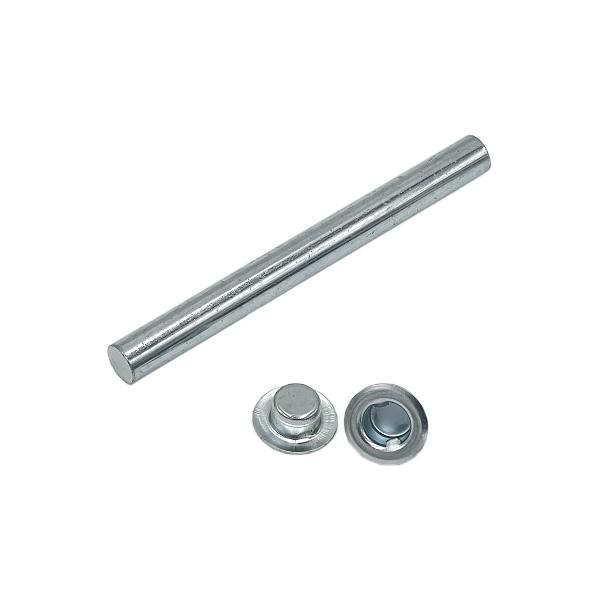 商品コード：355751パネルブラケットにキールローラーを取り付けるためのシャフトです。エンドキャップ2ヶ付き。◆シャフト径：5/8インチ(15.9mm)◆シャフト長さ：165mm◆推奨ローラーサイズ：5インチ◆材質：スチールユニクロメッキ製
