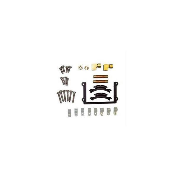 商品コード： 411704ベネット製トリムタブセットに含まれる取付け金具類一式です。内容物◆90°エルボー×2個◆パイプニップル×2個◆袋ナット×2個◆C型ホースブラケット×2個◆コ型ポンプブラケット×1個◆ナイロンクランプ×8個◆取付けス...