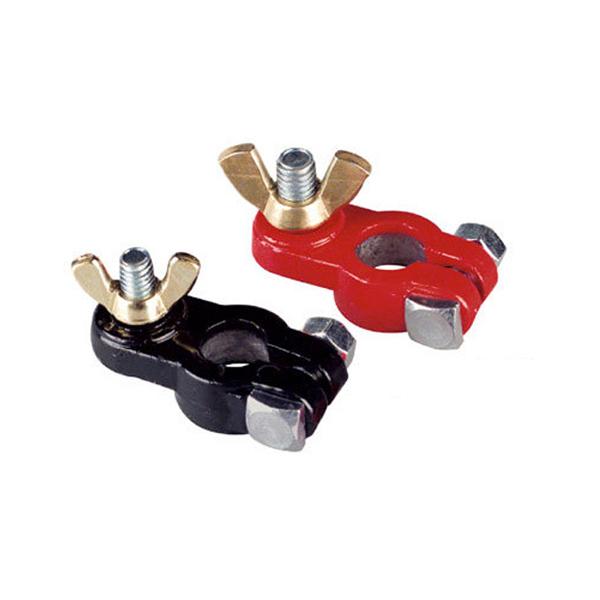 商品コード：413661赤色(+極)と黒色(-極)に色付けされたバッテリーターミナルです。バッテリー端子に取り付けることで、簡単にスタッドボルト端子を増設できます。カラーコートターミナルを使用することで、プラスマイナス誤接続の防止につながり...