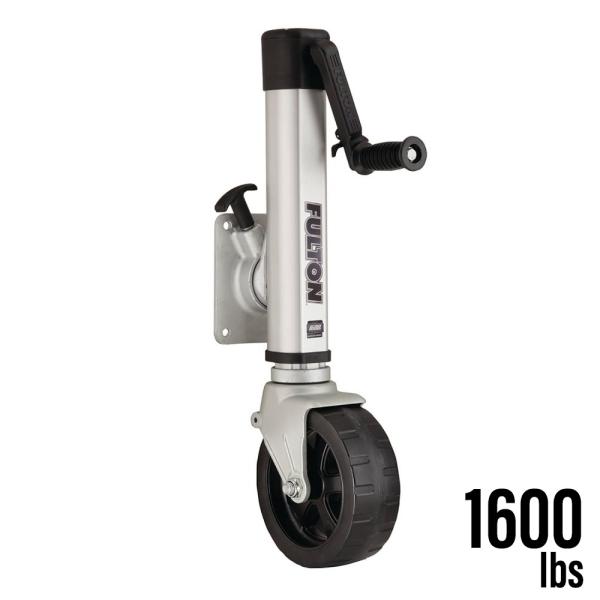 商品コード：640134FULTON社製 シングルタイヤ仕様の錆び難いアルミニウム製トレーラージャッキです。【シングルワイドタイヤ】※ハンドルキャッチおよびホイールストッパーはオプション品となり付属しなくなりましたのでご了承ください。ストロ...