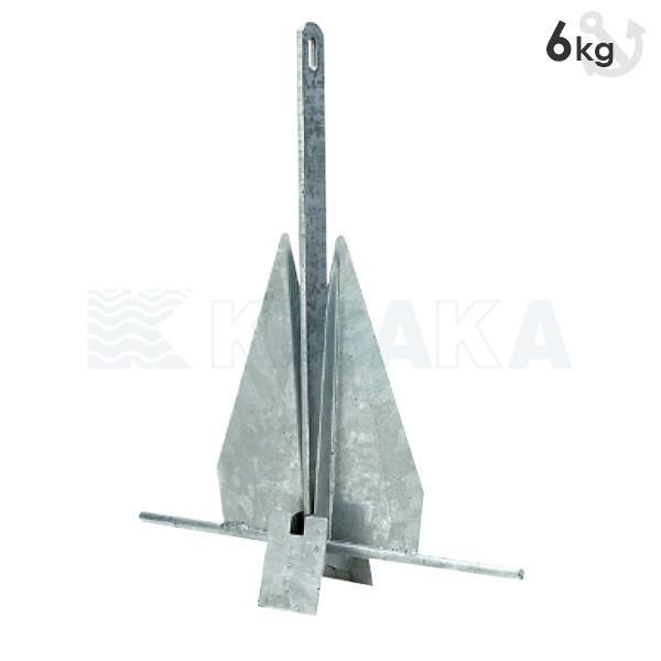 商品コード：695045スタンダードなダンフォース型人気アンカーです。フルーク(水底に食い込む爪)の面積が大きいため、泥や砂などが多い底質に適しており、おすすめです。◆重量：約6kg◆対応ボートサイズ：25ft 〜 30ft◆材質：スチール...