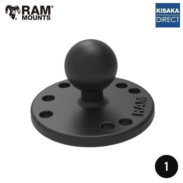 商品コード：708202外径62mmの1インチボール付き、ラウンドベースです。30mm×38mmの4つ穴AMPSホールパターンと、半径23mmの円状に120度毎に開けられた3つ穴の、2種類計7つのネジ穴が備え付けられているため、様々な機器が...