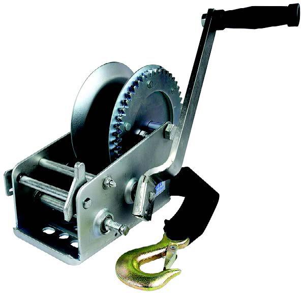 商品コード：850524ストラップベルト付きハンドウィンチ(トレーラーウインチ)です。ハンドル位置を変えることにより異なるギア比で使用できます。【ご注意ください!】牽引物の位置や角度・摩擦などの影響により、巻き上げ時に必要となる牽引重量は牽...