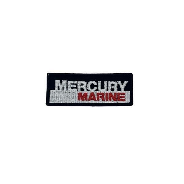 商品コード：953651旧デザイン「MERCURY MARINE」ロゴ刺繍が入ったワッペンです。作業服、フィッシングウエア、トーナメントシャツなどにご利用下さいませ。※アイロンで取付するタイプではございません。衣類などに縫い付けてご使用下さ...