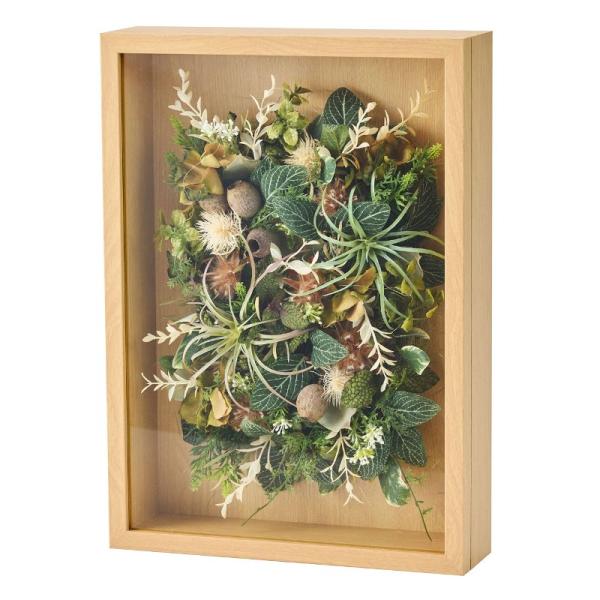 飾るだけで簡単にインテリアをレベルアップ。ギフトにもインテリアにもおすすめです。（代引き不可）フェイクグリーン グリーンフレーム L アーティフィシャルフラワー 高さ30cm （P222-za3025) （代引き不可） フラワーアレンジメント