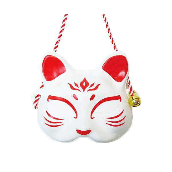 商品サイズ：縦約8×横約11×高さ約3cm　ミニお面から「猫面(紅白)」が登場！！髪に飾ったり、鞄に付けたり、ペットに付けたり、ぬいぐるみに付けたり、使い方は色々！【関連】景品 おもちゃ 子供会 縁日 祭り イベント ライブ お祭り 人気 ...