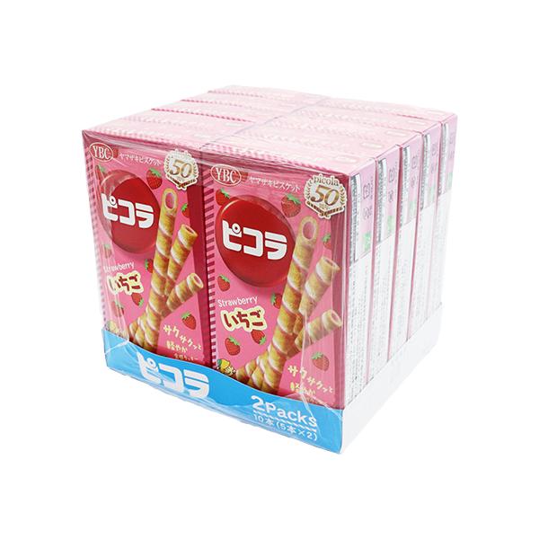 サイズ：16.2×8.7×2.8cm　くるくると巻かれたクッキーの内側に、いちごクリームをコーティング。 サクサク食感のクッキー生地といちごの爽やかな味わいが魅力！箱入りで自立するので、射的・輪投げ景品にも使いやすいです。原材料：小麦粉（国...