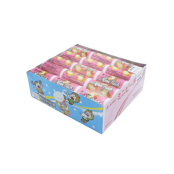 ピースサイズ：直径2.8×H5.3cm　内容量8ｇ　オリオンのラムネ菓子です。自立するので、射的や輪投げの景品にもオススメです。［原材料］砂糖、水飴、酸味料、デキストリン、ピーチ濃濃縮果汁、乳化剤、香料、果実色素