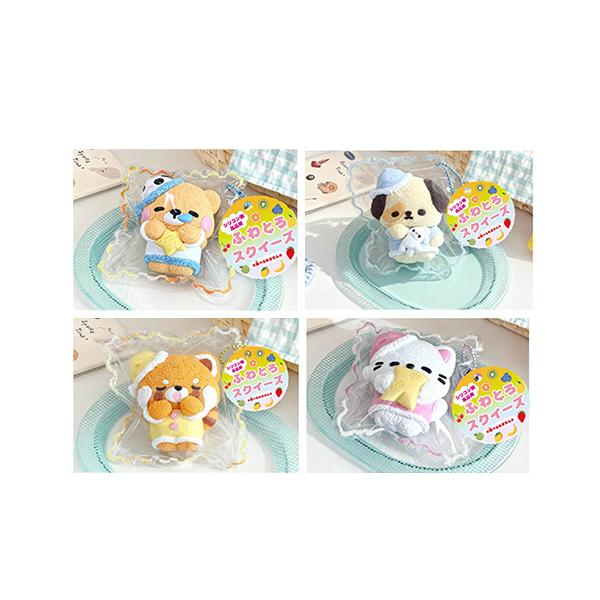 パッケージサイズ：13×13×5.5ｃｍ　大人気のスクイーズにかわいいねむたいフレンズが新登場！！いっしょにお出かけしちゃおう！！【関連】景品 おもちゃ 子供会 縁日 祭り イベント ライブ お祭り 人気 子供 文化祭 学園祭 学芸会 販促...
